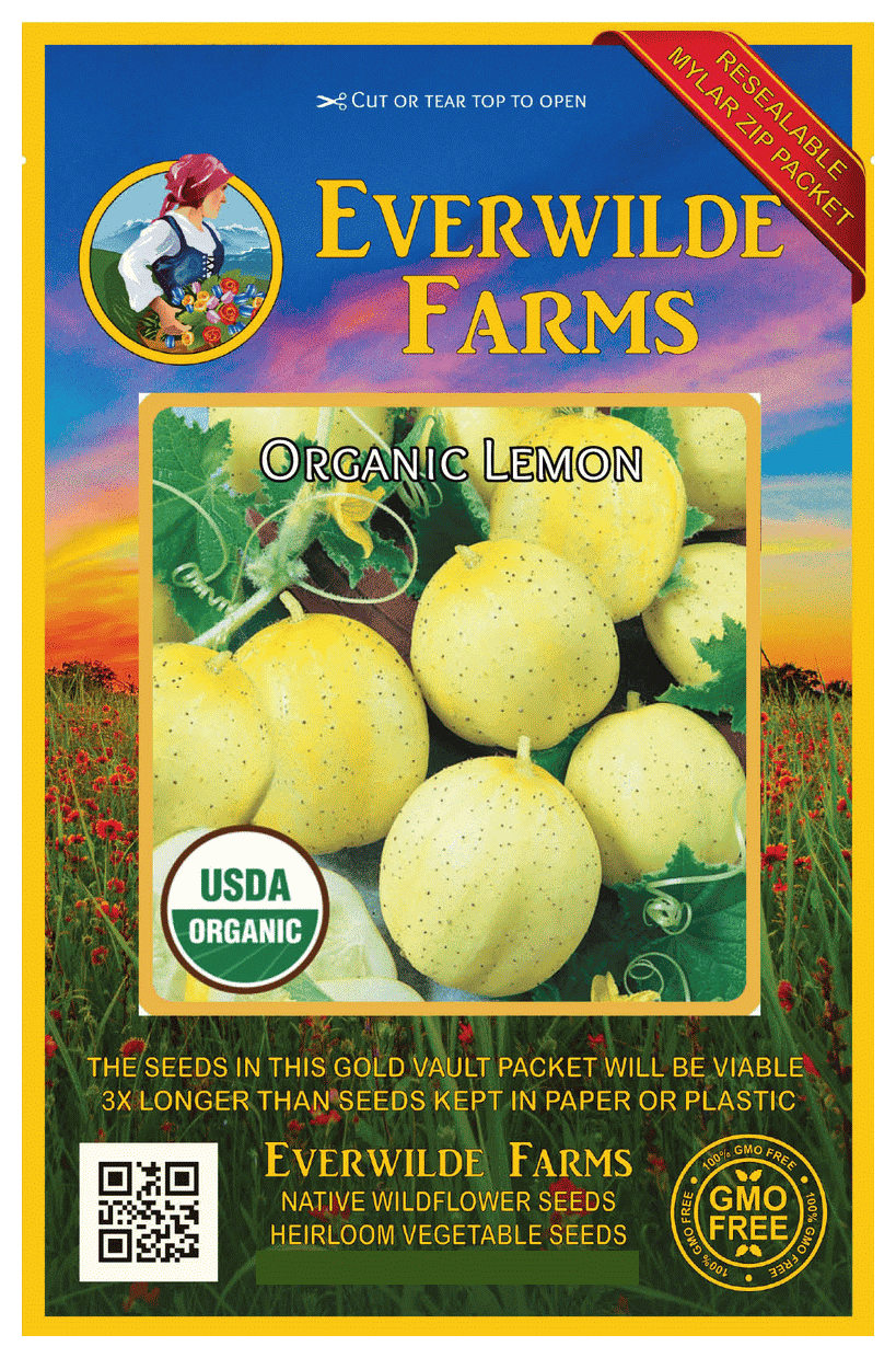 Everwilde Farms - 1 Oz Organic Lemon Cucumber Seeds - Gold Vault Bulk ...
