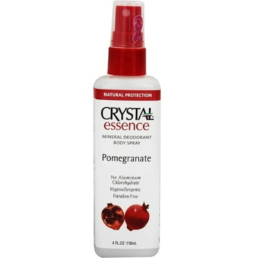 Crystal Essence Mineral Deodorant Body Spray, Pomegranate, 4 fl oz ...