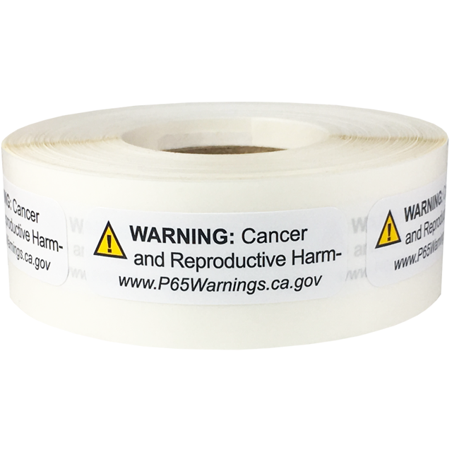California Proposition 65 Cancer and Reproductive Harm Warning Labels ...