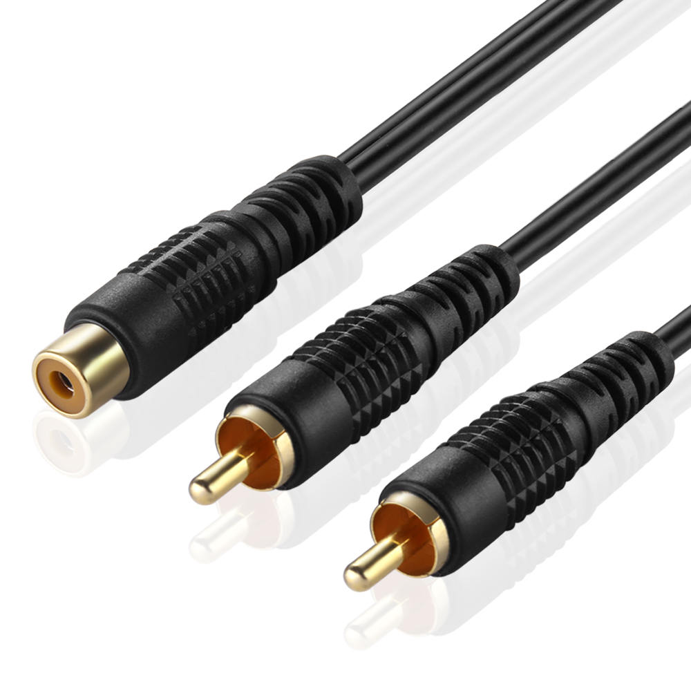 RCA Y Adapter Cable Splitter (6 Inch) - RCAF to Dual RCA Y-Cable 1 ...