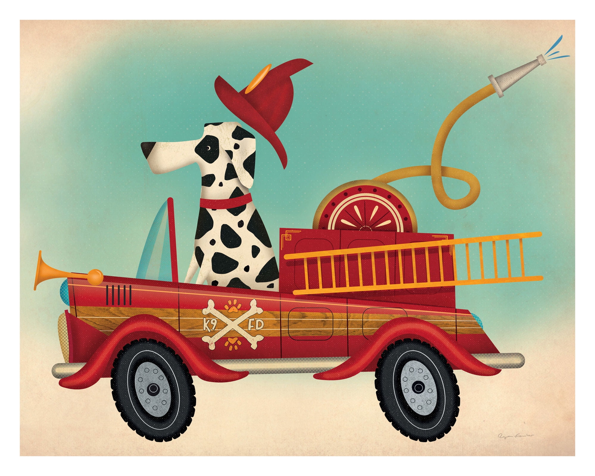 Popular K9 Fire Department Print by Ryan Fowler; Great for a Childs ...