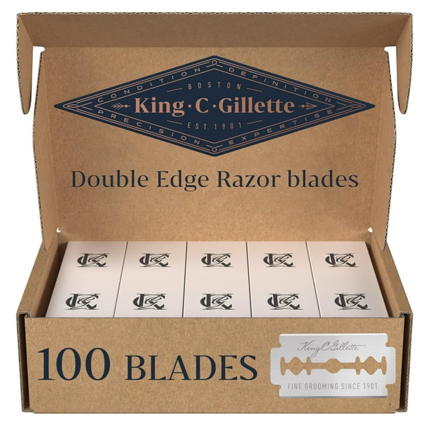 Cuchillas de afeitar de seguridad de doble filo King C. Gillette, 100 ...