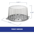 MT Products Plastic Cake Container with Clear Dome Cover 8" Round ...