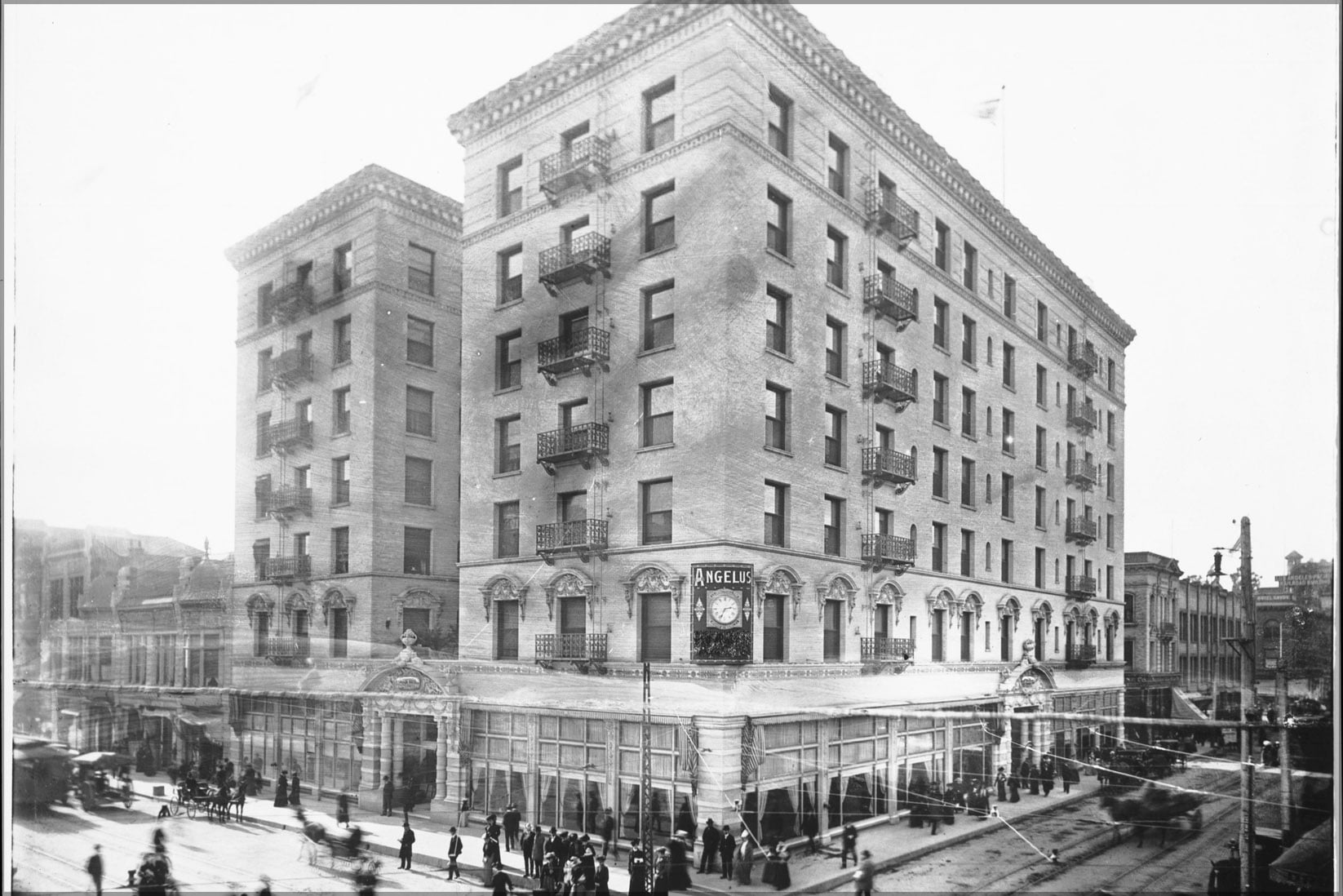 24"x36" Gallery Poster, Exterior view of the Angelus Hotel, Fourth ...