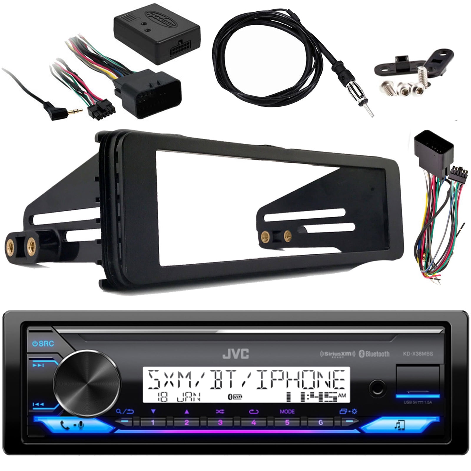 JVC In-Dash MotorSports Bluetooth USB AUX LED Illumination AM/FM Stereo ...