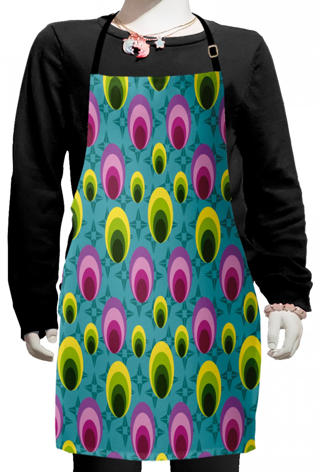 Colorful Kids Apron, Abstract Illustration Along Concentric Oval Shapes ...