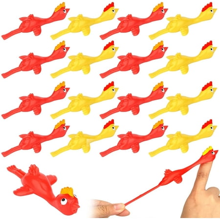 30pcs Slingshot Chicken, Sticky Rubber Chickens Flying Chicken Sling ...