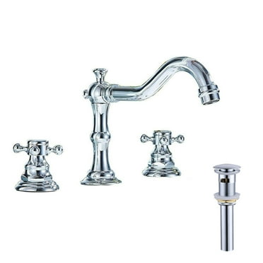 "Zovajonia Gold Swan Bathroom Sink Faucet, 3 Hole 8"" Widespread ...