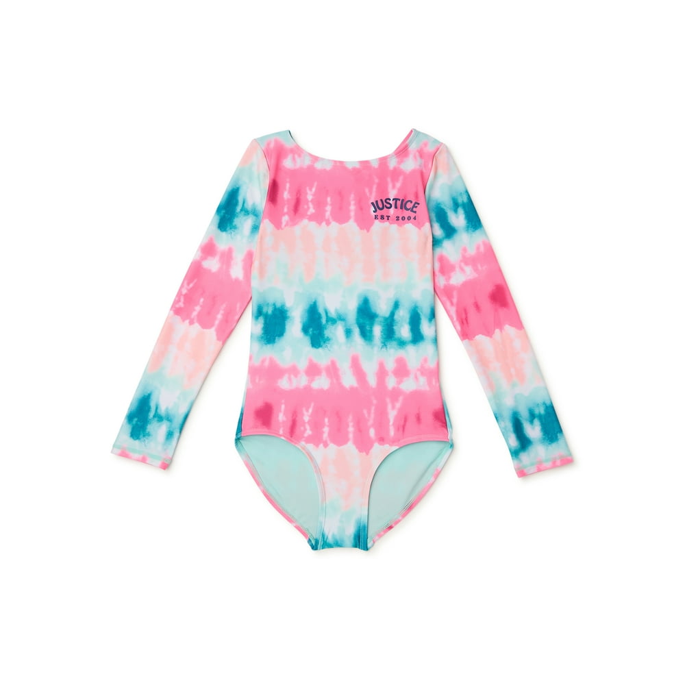 Justice Justice Girls One Piece Long Sleeve Swimsuit Sizes 6 20 Plus