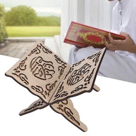 Book Stand, Wooden Foldable Quran Holder Quran Koran Holy Book Stand ...