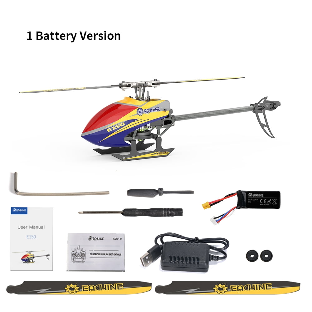 EACHINE 6CH 6-Axis Gyro 3D 6G Flybarless RC Helicopter Toys for Adults, Dual Brushless Direct ...