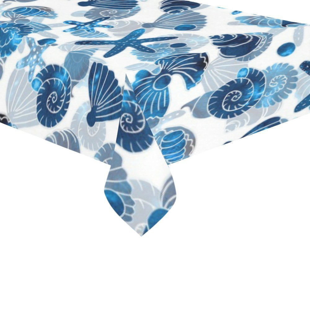 MYPOP Sea Ocean Starfish Sea Shell Cotton Linen Tablecloth Sets 60x120 ...