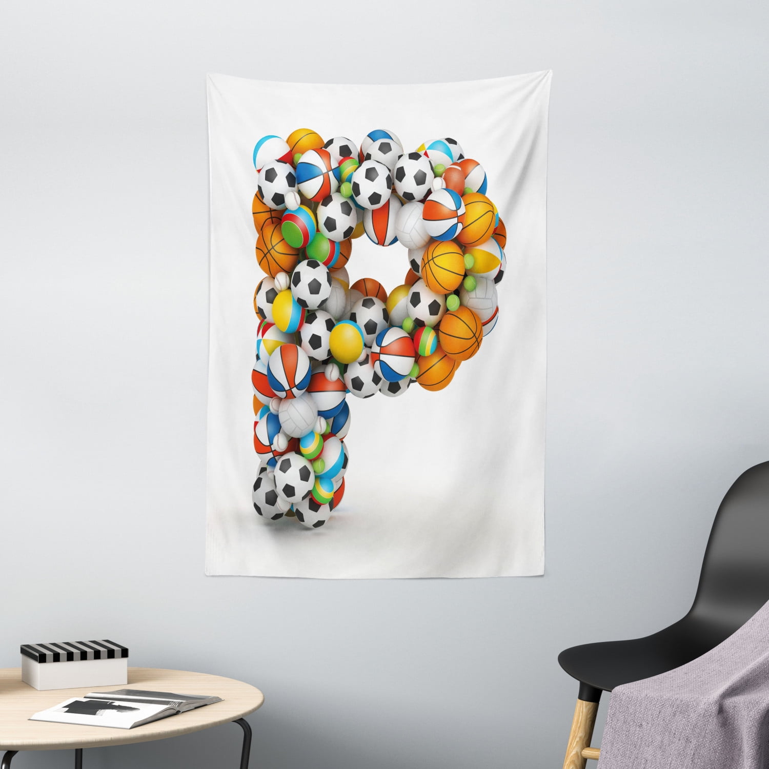 Letter P Tapestry, Conceptual Typography Design Alphabet and Sports ...