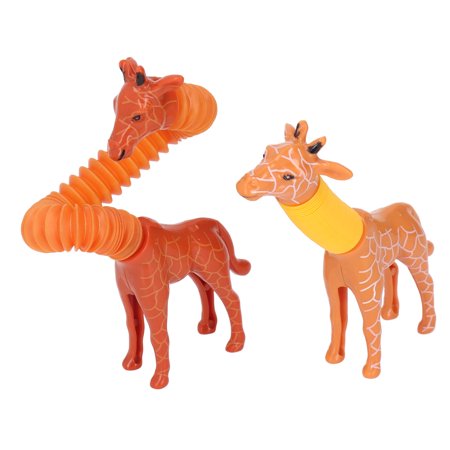 Pop Tubes Giraffe Toy,Sensory Tube Spring Giraffe With Lights For 3-5 ...