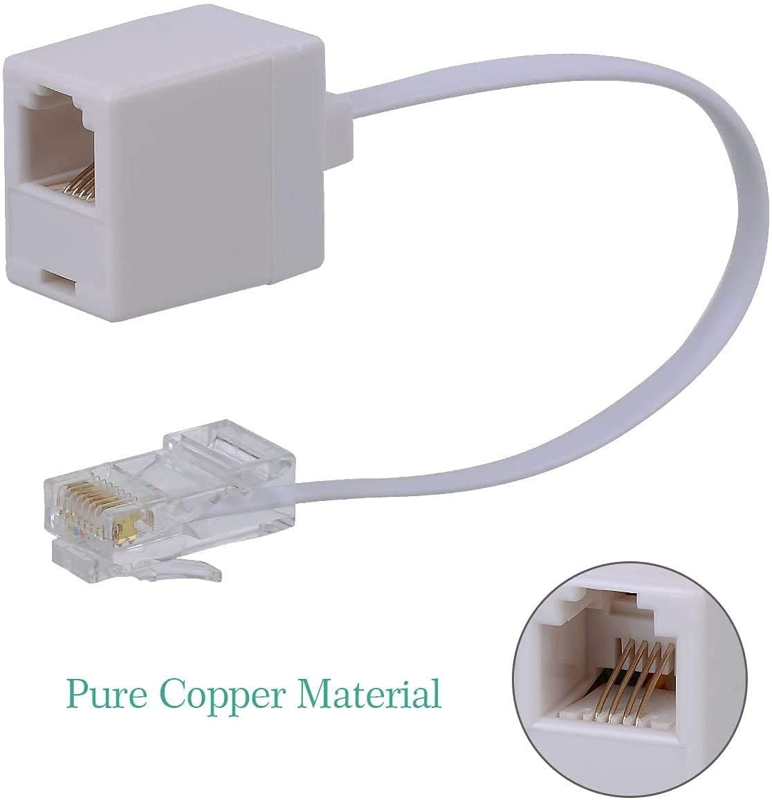 RJ45 to RJ11 Converter Adapter Connector M/F Cable, Telephone RJ11 6P4C ...