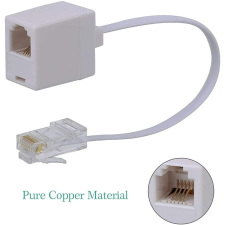 RJ45 to RJ11 Converter Adapter Connector M/F Cable, Telephone RJ11 6P4C ...