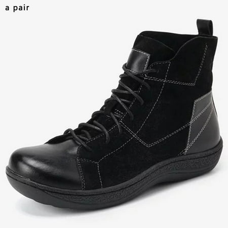 Middle Cut Casual Lace-up Boots HS Black 41 | Walmart Canada