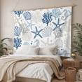 Blue Beige Coastal Large Tapestry for Bedroom Wall Hanging Tapestry ...