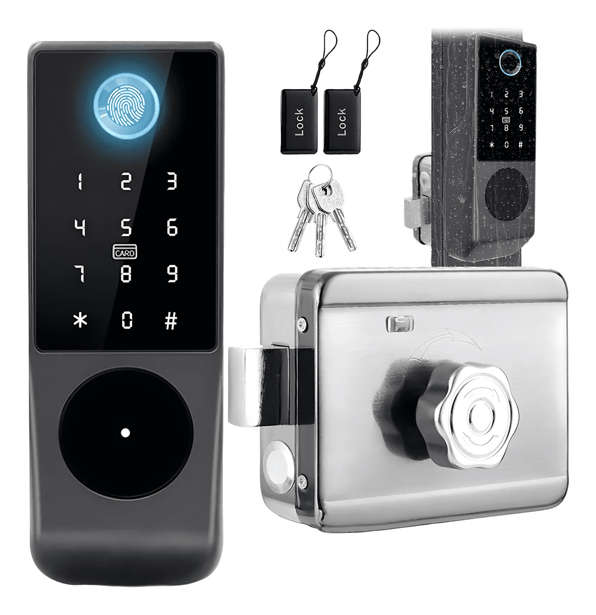 Chapa Cerradura Inteligente Electrónica Exterior Impermeable negro/gris ...
