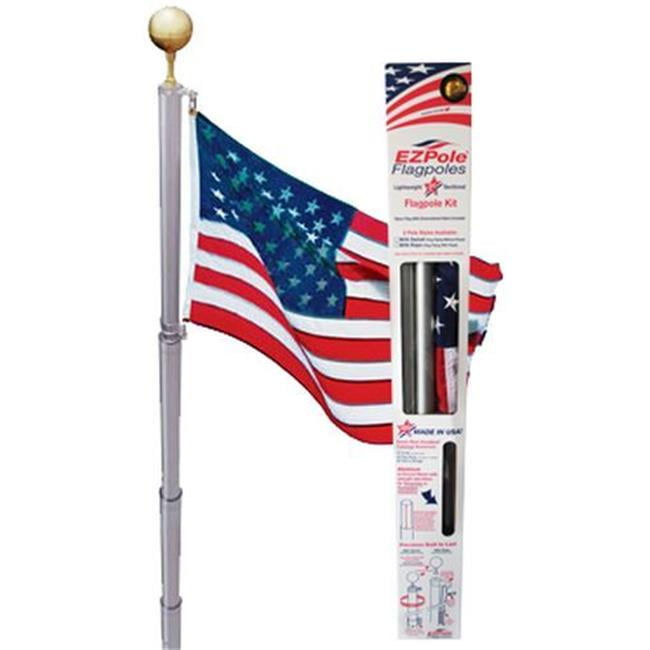 EZ-Pole EZL21 21 ft. Liberty Aluminum Telescopic Flagpole Kit with ...