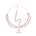 Unique Bargains Elegant Headpiece Faux Diamond Wooden Beads Hair Chain ...