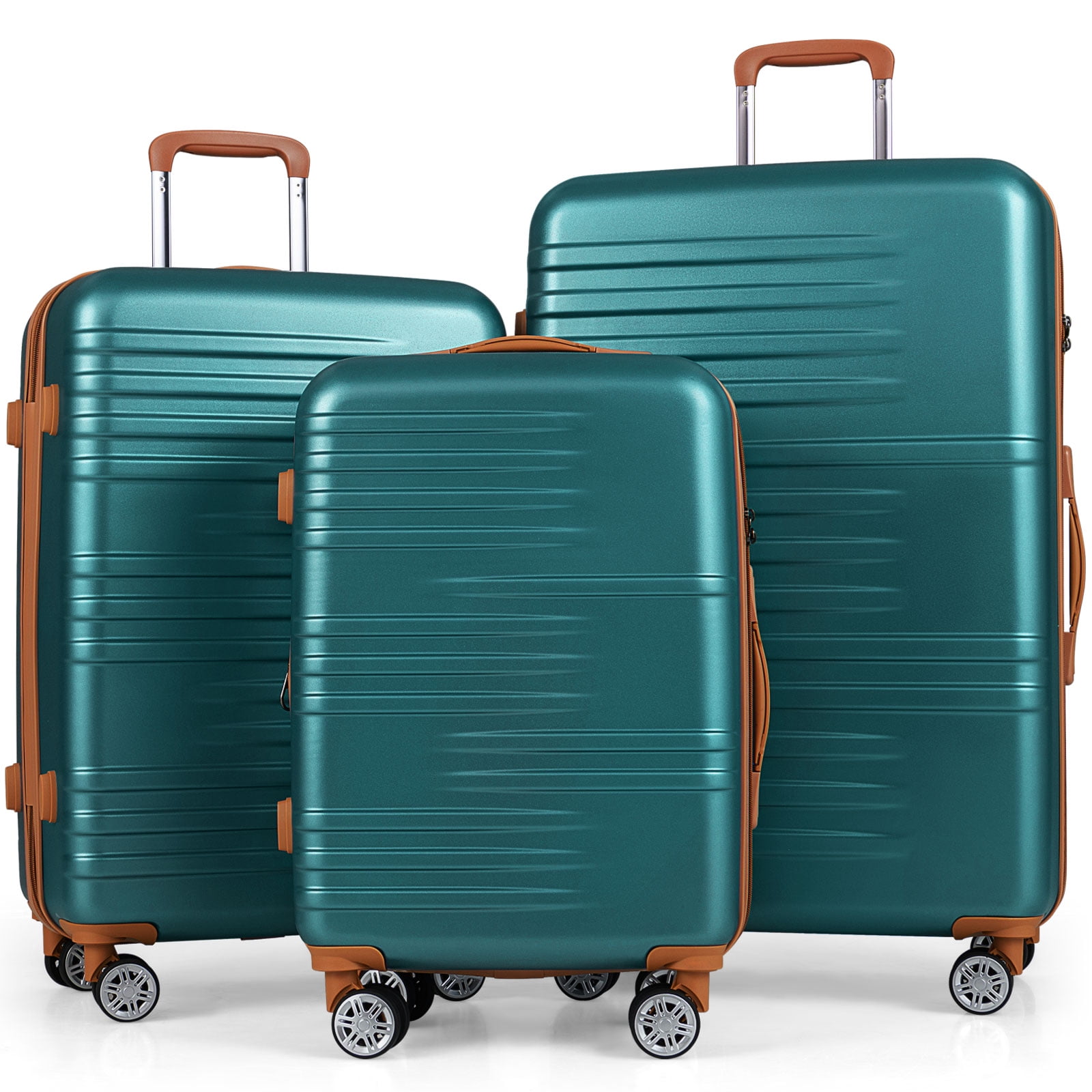 Click here for Costway 3-Piece Luggage Set Abs Pc Hard Shell Suit... prices