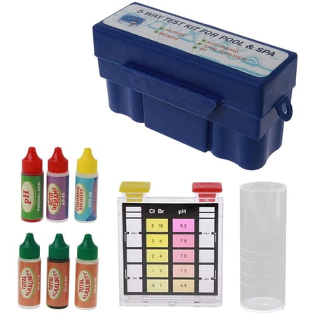 5-Way Test Kit Pool Swimming Pool Spa Water Chemical Test Case Kit for ...