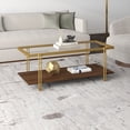 Evelyn&Zoe,ez 45" Wide Rectangular Coffee Table with MDF Shelf, Brass ...