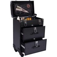 2 in 1 Rolling Makeup Train Case, Large Storage Cosmetic Trolley ...