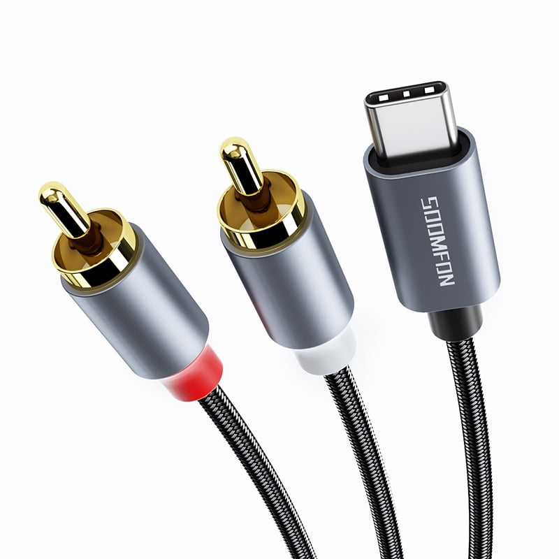 SOOMFON USB C to RCA Audio Cable Male to Male 6.6ft,Type C to 2 Male ...