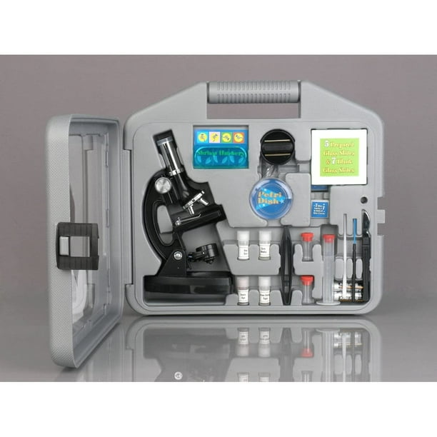AmScope 120X-1200X 52-pcs Kids Beginner Microscope STEM Kit con metal ...