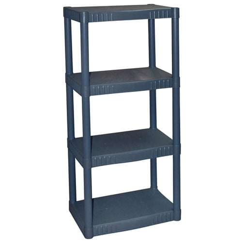 Plano Heavy-Duty 22"W x 14"D x 22.75”H 4-Shelf Unit, Dark Gray ...