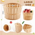 Jumbo Half Bushel Baskets, 14 x 9.5 Inch Large Round Wooden Apple ...