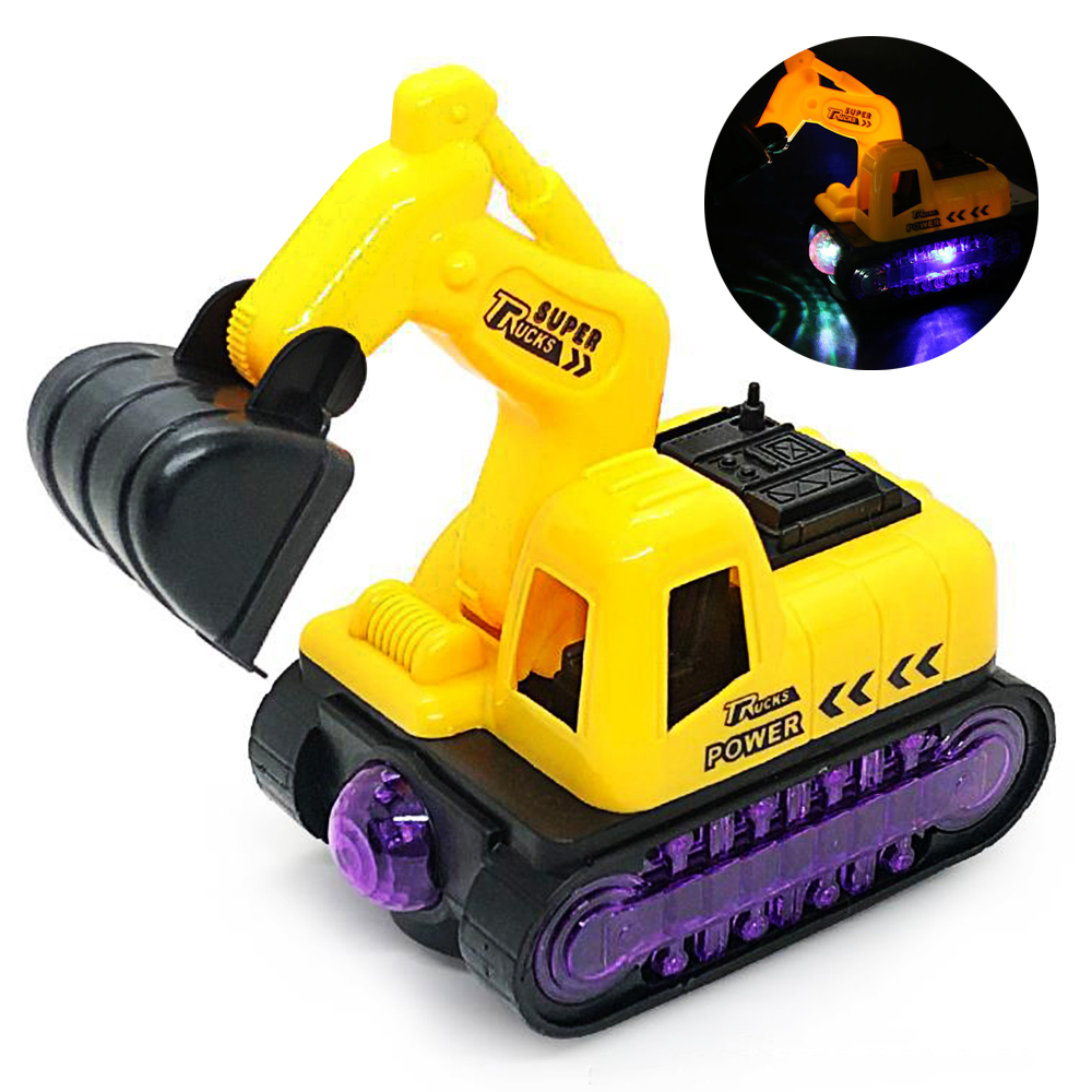 FUNNYFAIRYE Children electric excavator toy boy flash music toy car ...