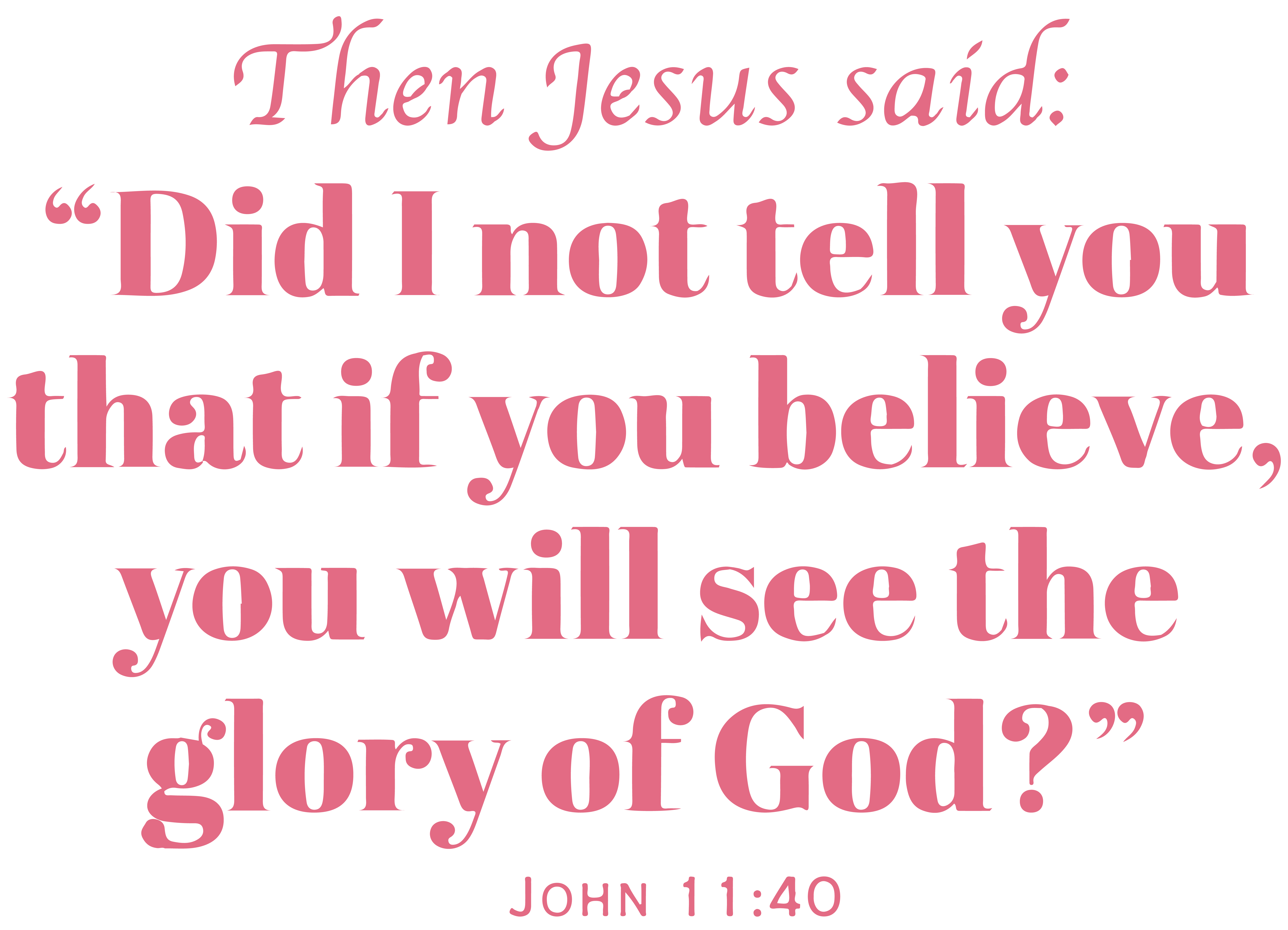 John 11 40 Then Jesus Siad Did I Not Tell Youâ Vinyl Decal Sticker