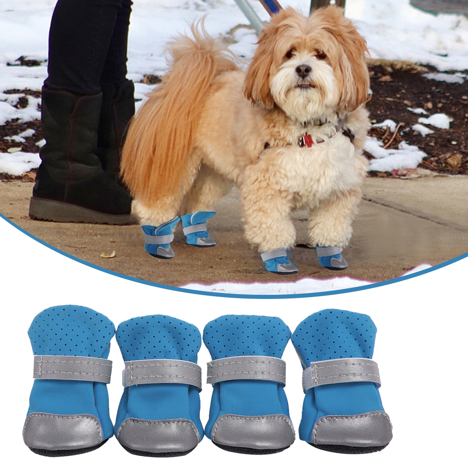 Click here for Qfl 4pcs Dog Shoes Anti Slip Spring Summer Pet Boo... prices