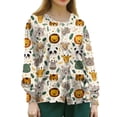 AHMOMEI Cartoon Animal Print Scrubs Jacket for Women S-5XL Plus Size ...