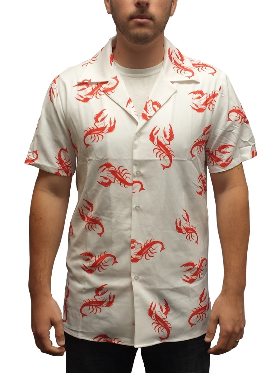 Cosmo Kramer Lobster Shirt White Button Down Up Adult Mens 90s Costume ...