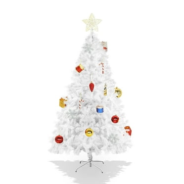 BTMWAY 7FT Artificial Snow Flocked Christmas Tree with 1100 Branch Tips ...