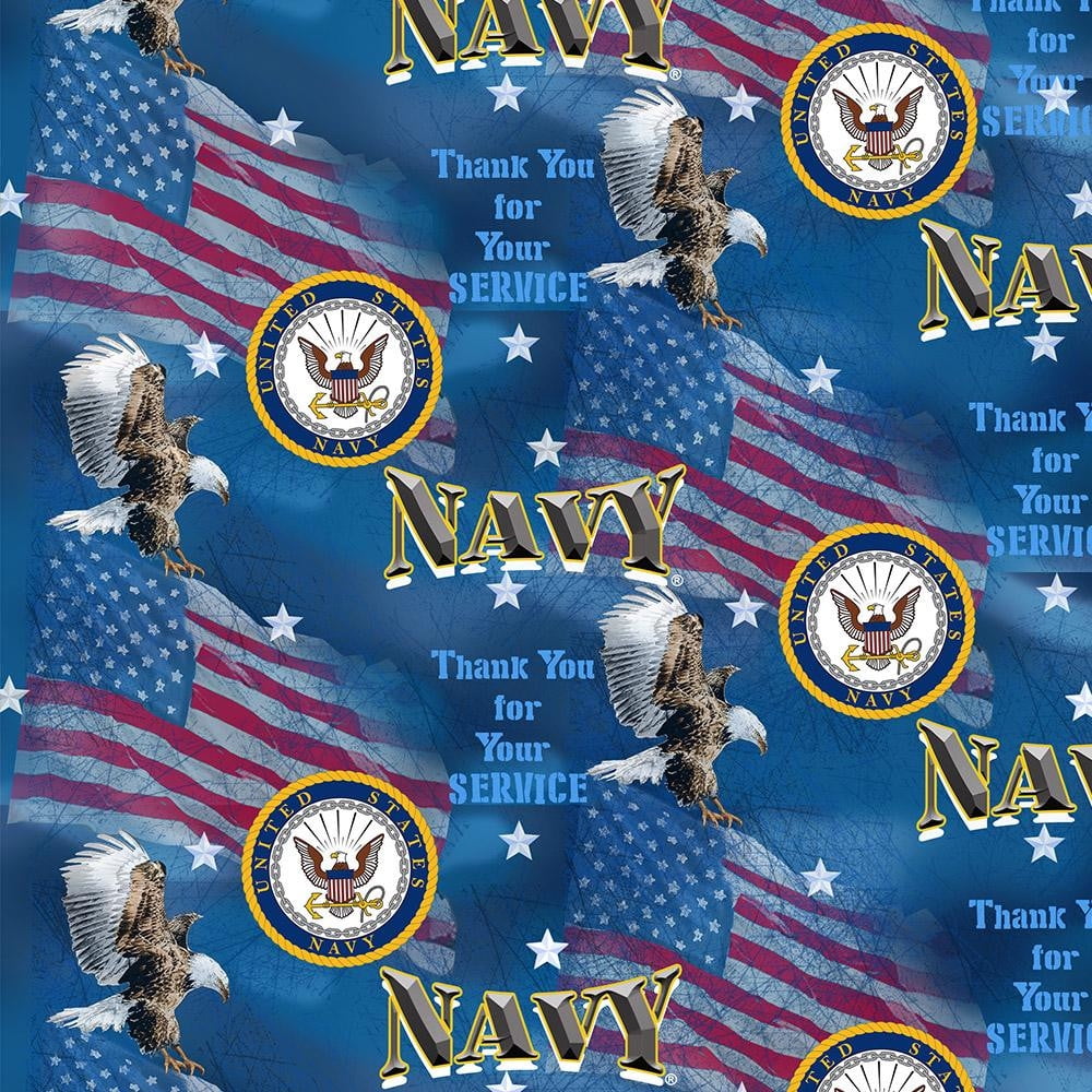 United States Navy Cotton Fabric by Sykel-U.S. Navy Heather Ground ...