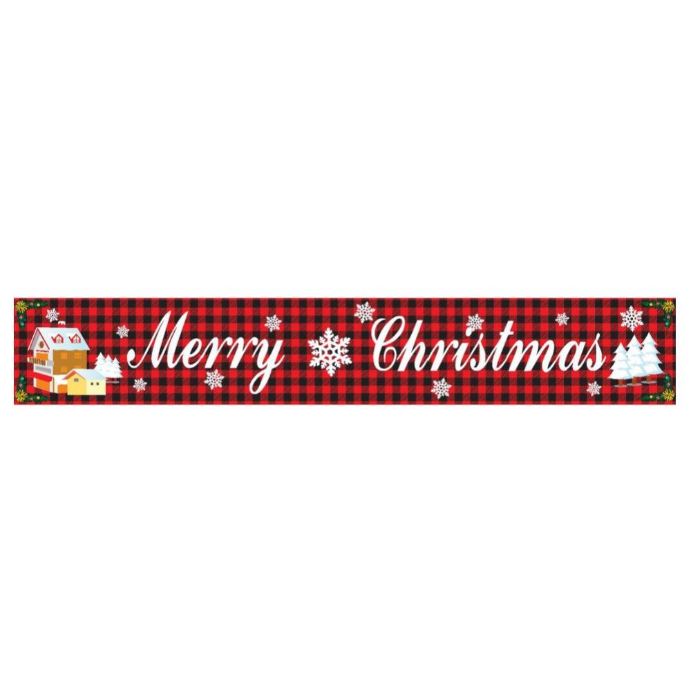 Merry Christmas Decorations Outdoor Banner,Red Buffalo Plaid Christmas ...