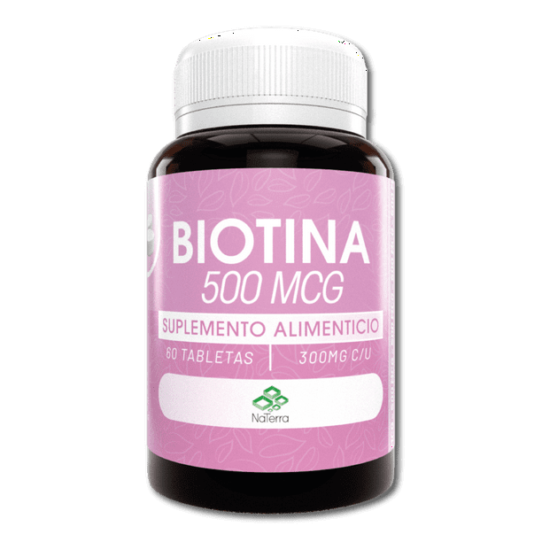 Biotina 500 NaTerra Biotina 500 MCG 60 Tabletas | Walmart en línea