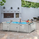 Infans Above Ground Swimming Pool Rectangular Frame Above Ground Pool ...
