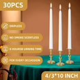 30 Pack White Taper Candles - 10 inch Dripless, Smokeless & Unscented ...
