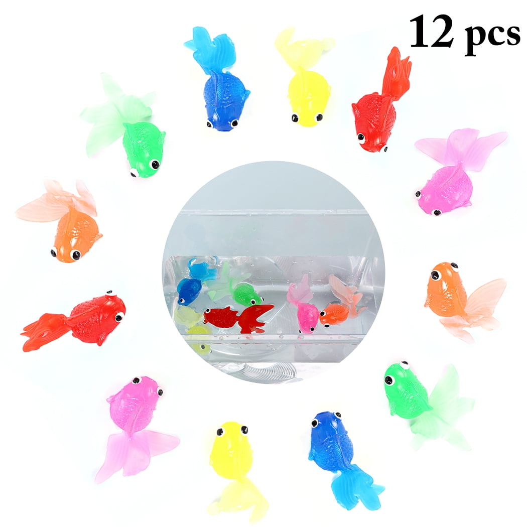 12PCS Goldfish Toy Artificial Mini Fish Toy Fish Tank Decoration Party ...