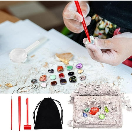 Kids Gemstones Dig Kit Educational Exploration Mining Toys Gemology ...