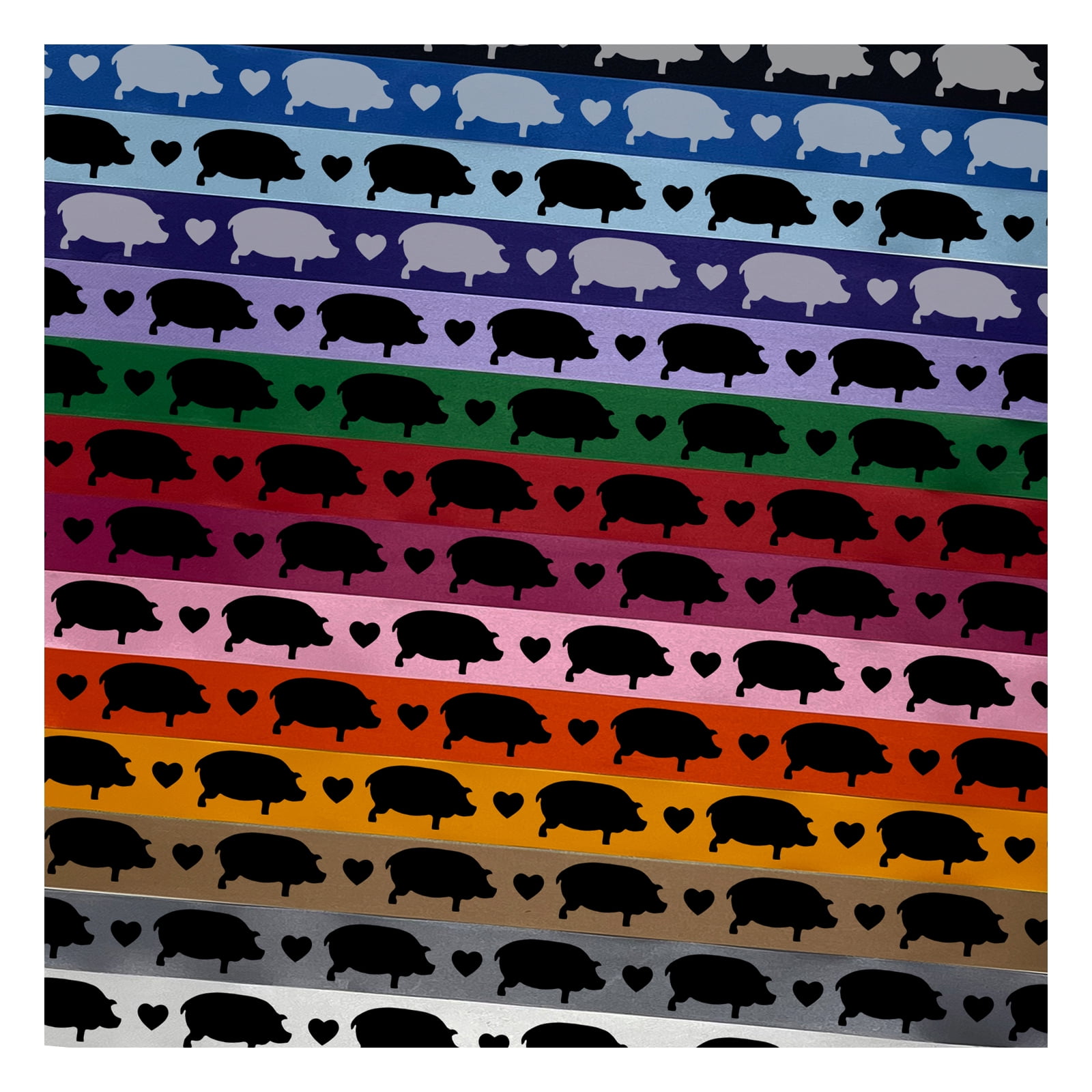 Pig Solid Side View Satin Ribbon for Gift Wrapping Bows Craft DIY ...