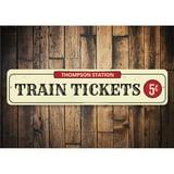 Train Tickets Novelty Decor, Metal Wall Sign - 4x18 Inches - Walmart.com