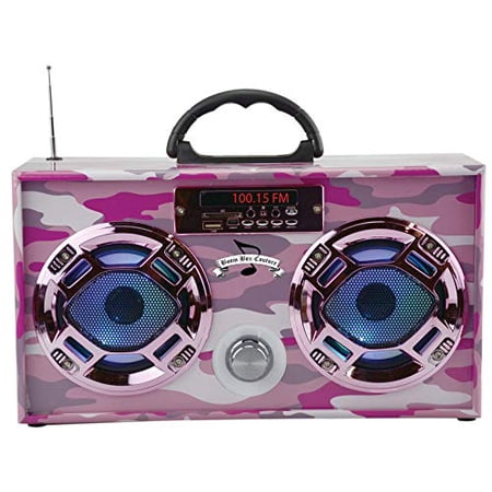 Mini Boombox with LED Speakers -Retro Bluetooth Speaker w/Enhanced FM ...