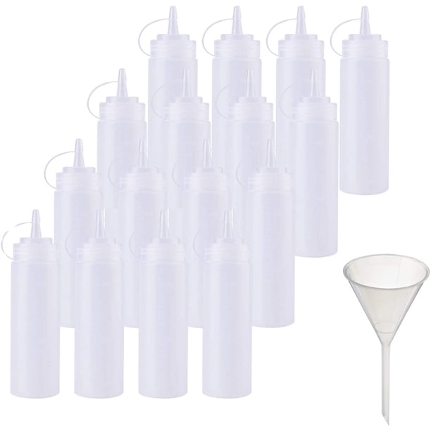 Botellas para condimentos exprimibles de 8 onzas, paquete de 16 ...